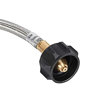 GGC 4 FT Stainless Steel Braided Propane Adapter Hose 1 lb to 20 lb Converter for QCC1/Type 1 LP Tank to 1 LB Portable Grill, Camp Stove, Buddy Heater
