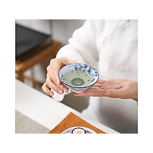 ZHAMS Kungfu Teacup,Japanese Long-Quan Celadon Teacup,Set of 6 (E)