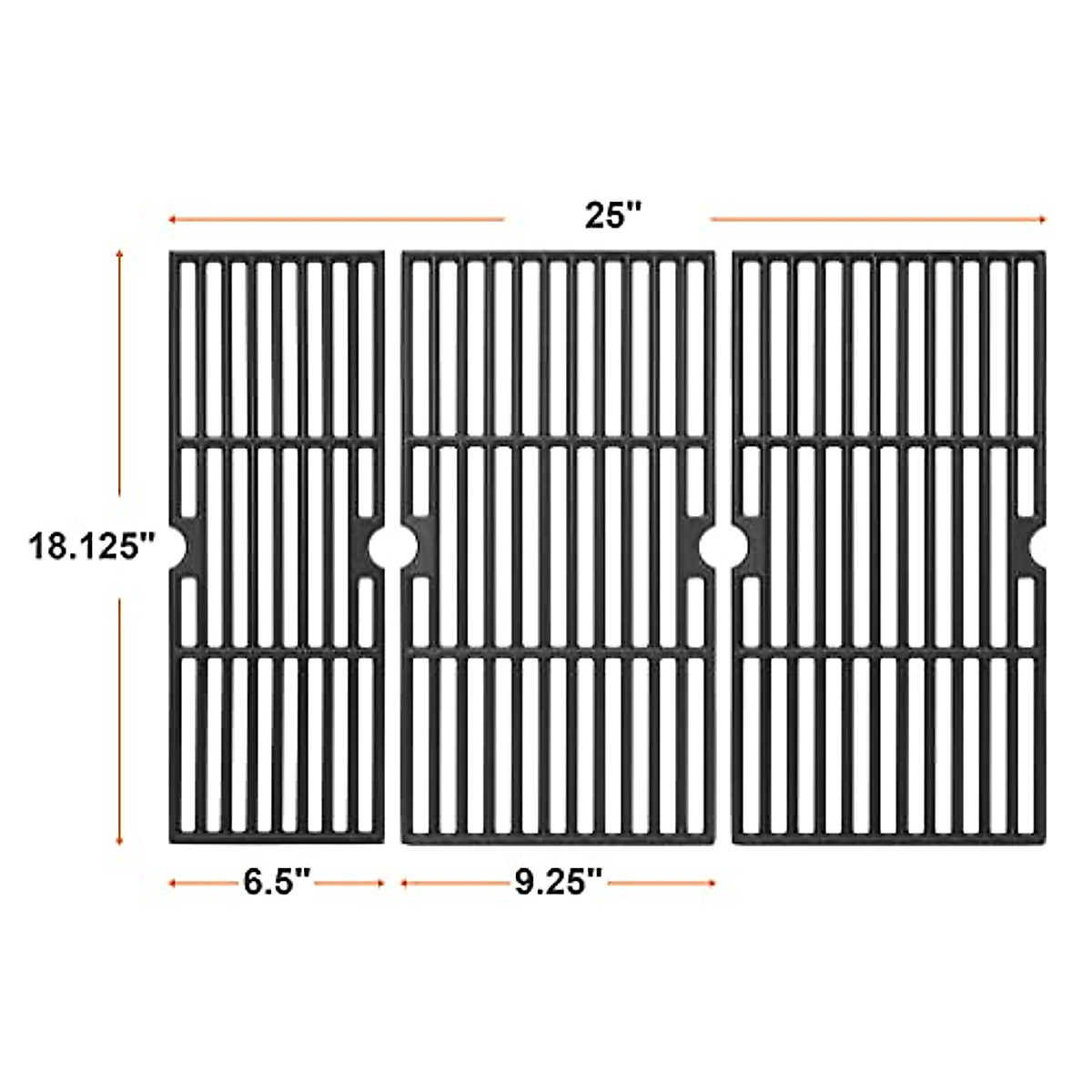 DELSbbq Cast Iron Grill Grates and Stainless Steel Grill Part Kit for Charbroil Performance 4 Burner Grills 463376017 463347017 463347418 463342119, Cooking Grids for G470-0002-W2 G470-0003-W1