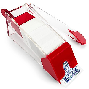 Brybelly 8 Deck Acrylic Baccarat Shoe with Handle and Lid,Black