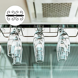 Alipis 3pcs Black Rack Down Storage Wine Iron Upside Glasses Slot Hanger Metal Hanging Gadget Racks Cup Home Restaurant Cabinet Holder Glass for Kitchen Goblet Drainage Draining
