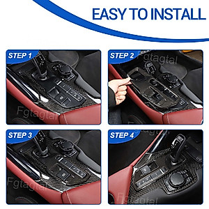 Fit for Toyota Supra GR A90 A91 MK5 2019-2024 Gear Shift Panel Trim Cover, Gear Shift Console Anti-Scratch Panel Protector Frame Cover, Carbon Fiber Pattern Black