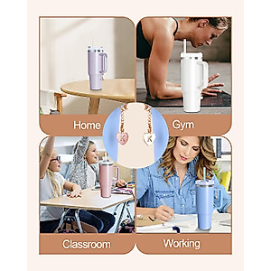 OriJoy Letter Charm Accessories for Stanley Cup, 2PCS Name ID Letter Handle Charm for Stanley/Simple Modern Tumbler, Heart Shape Initial Identification Pendant（K）