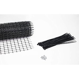 Kidkusion Deck Guard - 16' L x 38" H - Made in USA - Outdoor Balcony and Stairway Deck Rail Safety Net - Black - Child Safety; Pet Safety; Toy Safety