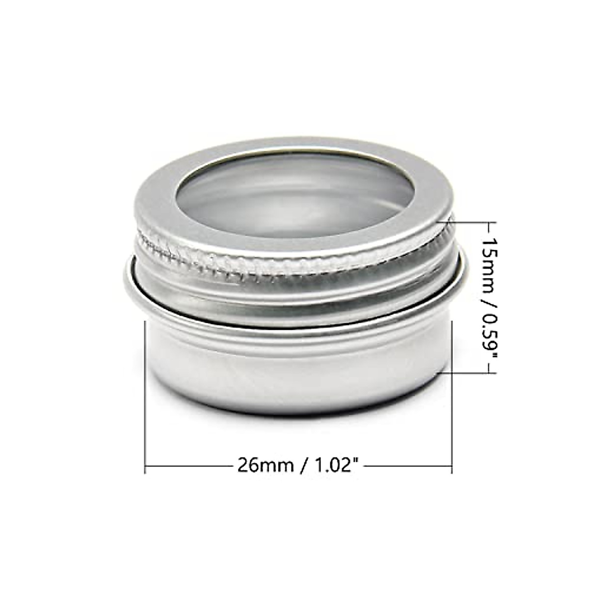 Othmro 6Pcs 0.2oz Round Metal Tins Aluminum Tin Cans Jar Refillable Containers 5ml Tin Cans Tin Bottles Containers with Screw Lid for Salve Spices Lip Balm Tea Candies Silver 26×15mm