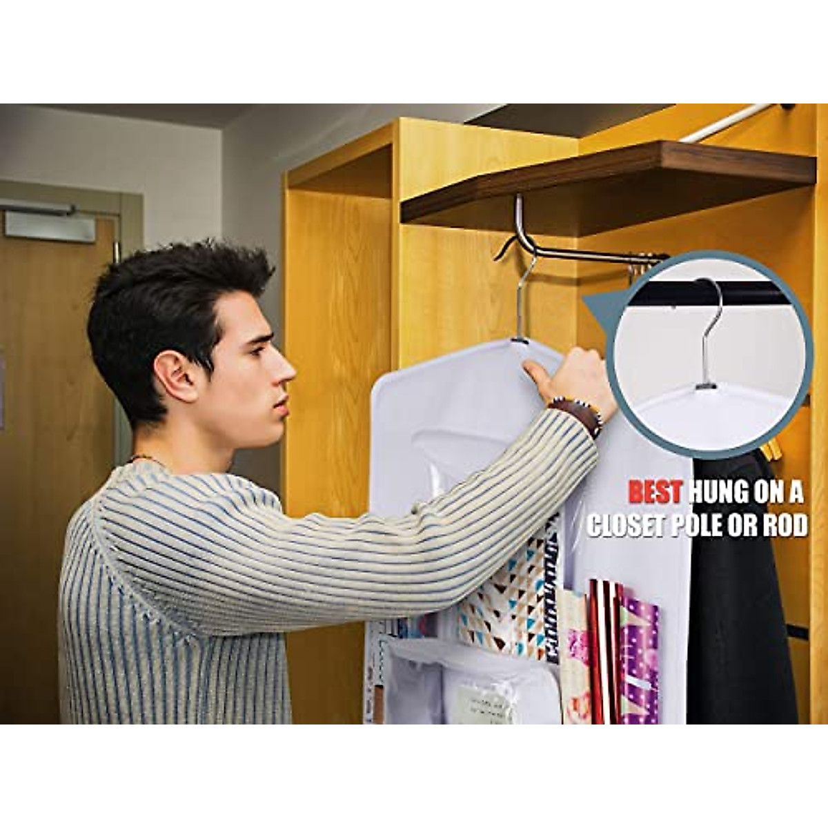 Regal Bazaar Large Double-Sided Hanging White Gift Bag Organizer & Dual-Sided Hanging White Gift Wrap Organizer - Two Great Hanging Organizer Products for Your Home