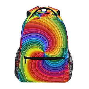 ALAZA Vivid Rainbow Colored Swirl Travel Laptop Bags College School Computer Bag Men Women