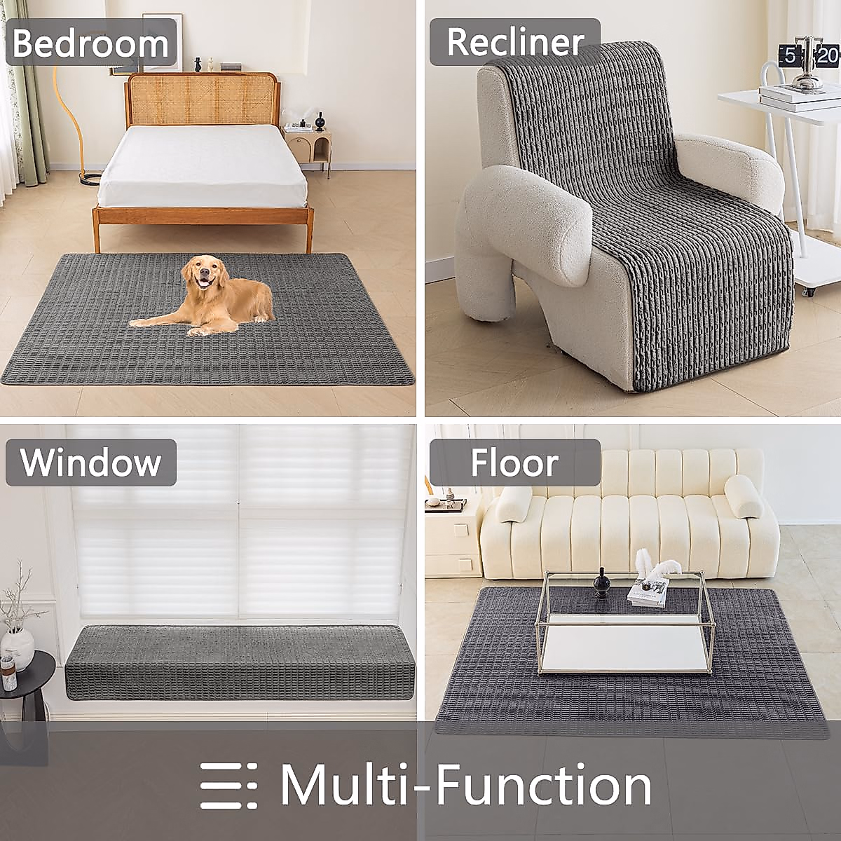 Muamar Couch Arm Covers Chair Arm Covers, Non Slip Sofa Arm Covers, Armrest Covers for Sofa, Furniture Covers Couch Protector Set of 2pcs (26x26inch, Dark Grey)