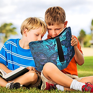 PYBUG Butterfly Trading Card Binder with Nylon Strap 4-Pocket Waterproof PU Leather Card Collection Binder for 400 Cards Sturdy Card Holder Folders for Game Cards,Sports Cards