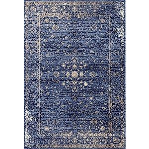 Luxe Weavers Distressed Blue 5 x 7 Area Rug Vintage Carpet
