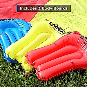 Jambo XL Premium Slip Splash and Slide with 3 Bodyboards, Heavy Duty Water Slide with Advanced 3-Way Water Sprinkler System, Backyard Waterslide Outdoor Water Toys n Slides for Kids…