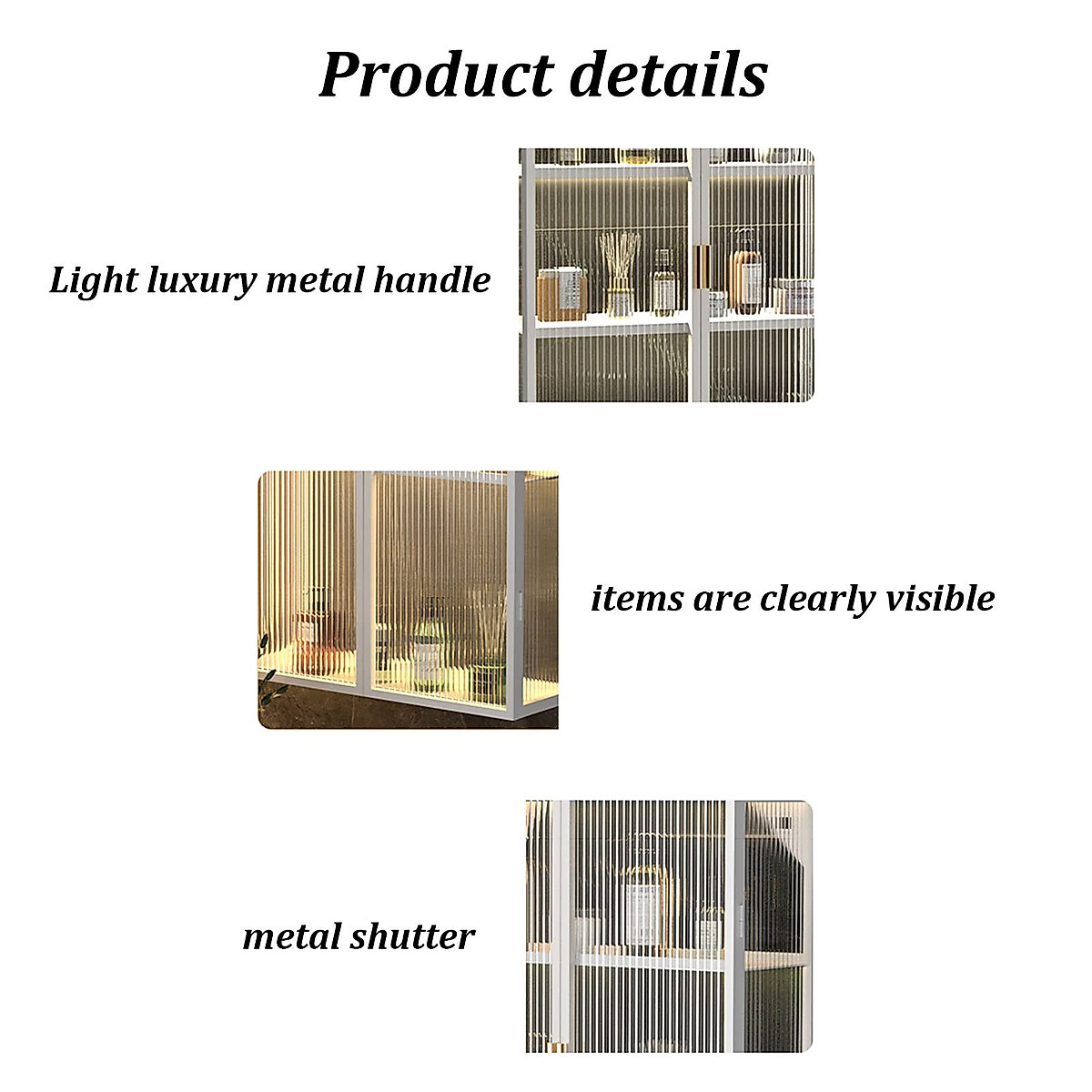 Wall Mounted Home Bathroom Cabinet w/Doors, Punch-Free dustproof Toiletries Metal Hanging Cabinet Cosmetics Perfumes Storage Box, Multi Purpose Storage Cabinet Above The Toilet