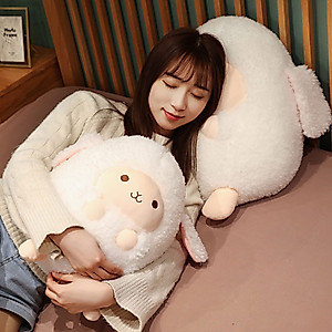 TONGSONG 12 Inch Plush Sheep Stuffed Animal Sheep Hugging Pillow Cuddly Lamb Pillow Plushies Toy Lamb Huggable Anime Gifts for Kids and Lovers in Birthday, Valentines, Christmas, Thanksgiving Day...