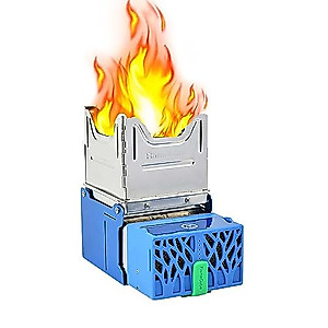 Portable Wood Burning Camp Stove Outdoor Folding Backpacking Stove With Battery To Power USB Charging And Outdoor Camping Picnic BBQ