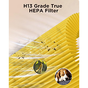 2 Pack MOOKA AP-S0610L Air Purifier Pet Mode Filter, 3-in-1 True HEPA Filter, High-Efficiency Activated Carbon Air Filter for Allergies, Smoke, Odor, Dander, Pollen