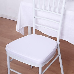 Efavormart 10PCS White Chiavari Chair Cushion Chair Pad with Attachment Straps Party Event Decoration - 2" Thick