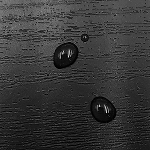 Yifely Solid Black Wood Grain Drawer Covering Paper Self Adhesive Shelf Liner Door Countertop Cabinet Sticker 17.7 Inch by 9.8 Feet