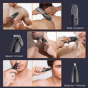 kensen 3-in-1 Body Hair Trimmer, Body Groomer Trimmer for Men, Men's Groin & Pubic Hair Trimmer, Manscaping Trimmer, Body Groomer for Men, Waterproof Male Hygiene Razor, Men's Gift (Gray)