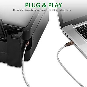 Printer Cable 30Ft,2.0 Printer Scanner Cable Cord USB Type A Male to B Male High Speed for HP, Canon, Lexmark,Dell, Xerox, Samsung etc(30 Ft/10M)