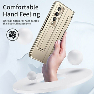 EAXER for Samsung Galaxy Z Fold 3 360° Case, Hinge Protection Shockproof Hinge Built in Tempered Glass Phone Case Cover (Silver)