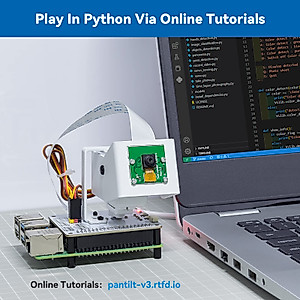 SunFounder Pan-Tilt HAT V3.0 with Camera for Raspberry Pi 4B 3B+ 3B, Supports Continuous Shooting, Time Lapse Photography, Color/Face/Hands/Pose Detection