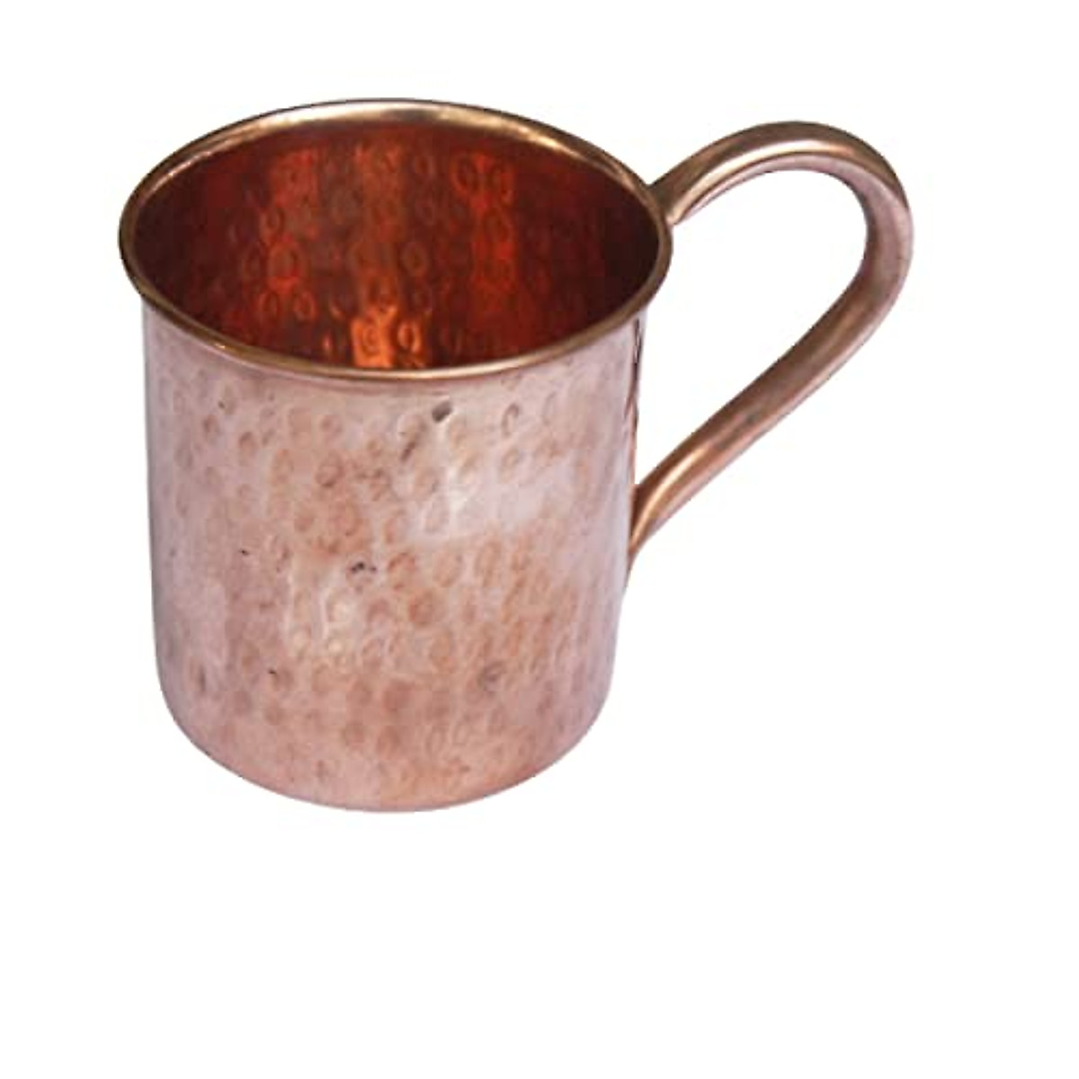 PARIJAT HANDICRAFT Copper Mug Cup, Handmade Pure Copper Mugs with Round Handle Keep Healthy Drinks, Copper with Straight Mug