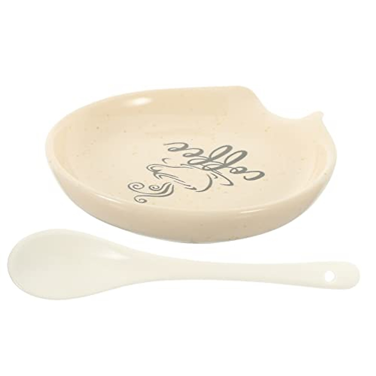Cabilock 4 Sets Ceramic Spoon Rest Coffee Mug Spatula Holder Kitchen Spoon Rest Stove Spoon Holder Coffee Cups Ceramic Scoop Rest for Daily Use Scoop Holder for Kitchen Coffee Spoon Rest