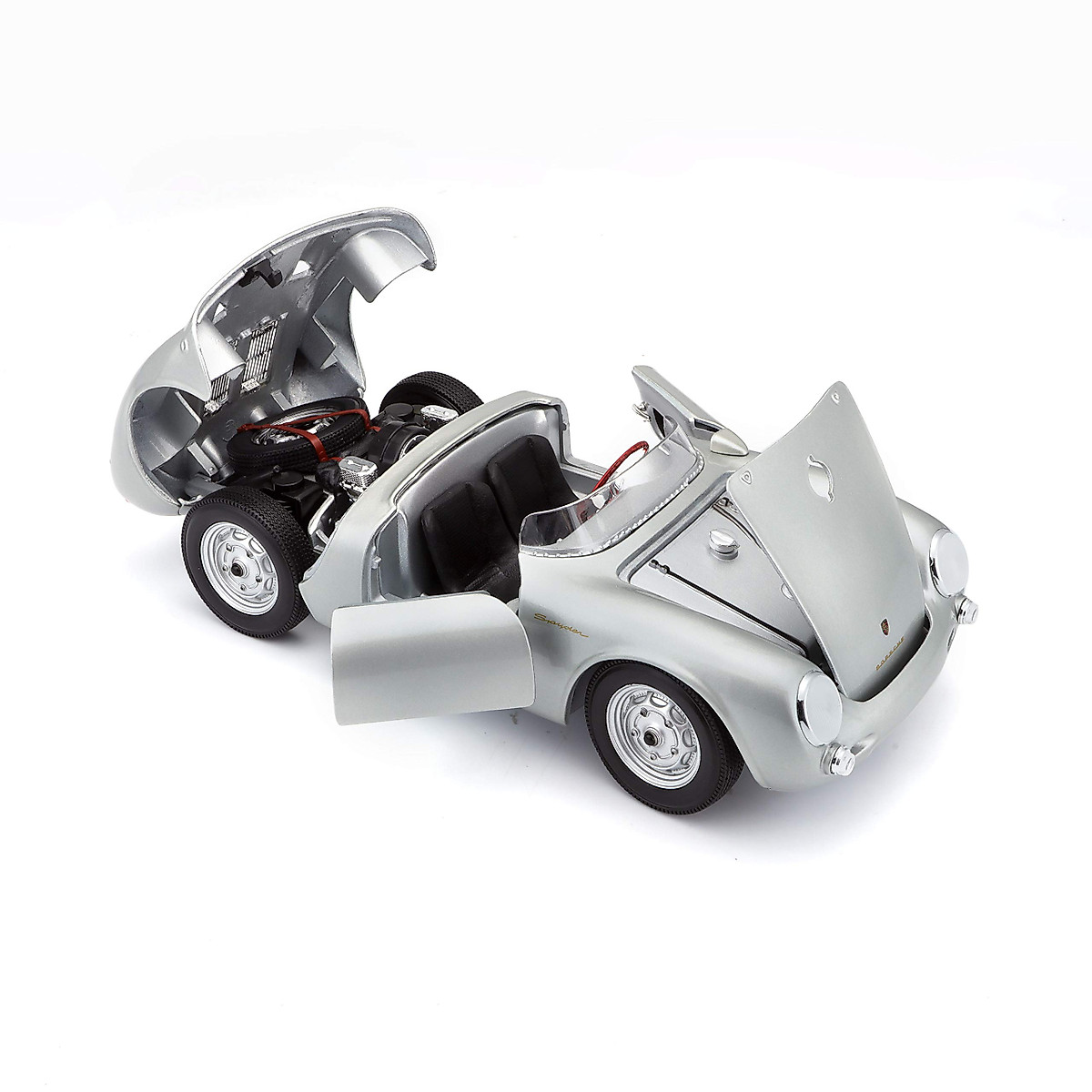 Maisto 1:18 Scale Porsche 550A Spyder Diecast Vehicle, Silver