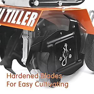 NEOTEC MT520 Mini Tiller Cultivator, 52cc 2 Stroke Gas Powered 4 Premium Steel Adjustable Forward Rotating Tines, Height Adjustable Wheels for Garden & Lawn, Digging, Weed Removal & Soil Cultivation