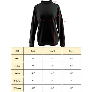 Orchidays Women's Mock turtleneck Long Sleeves Sweatshirts Casual Basic Lightweight Top Loose Fit Rib Pocketed Pullover (Pink,Large,US,Alpha,Adult,Female,Large,Regular,Regular)