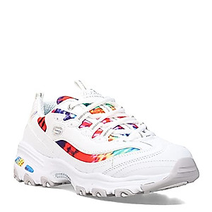 Skechers womens D'lites - Summer Fiesta Sneaker, White Multi, 8 US