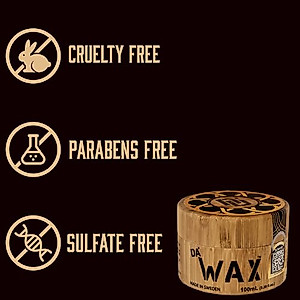 Da'Dude Hair Wax for Men - Ultra Strong Hold, Matte Finish, Non-Greasy Hair Styling, 100ml Eco-Friendly Wooden Tub
