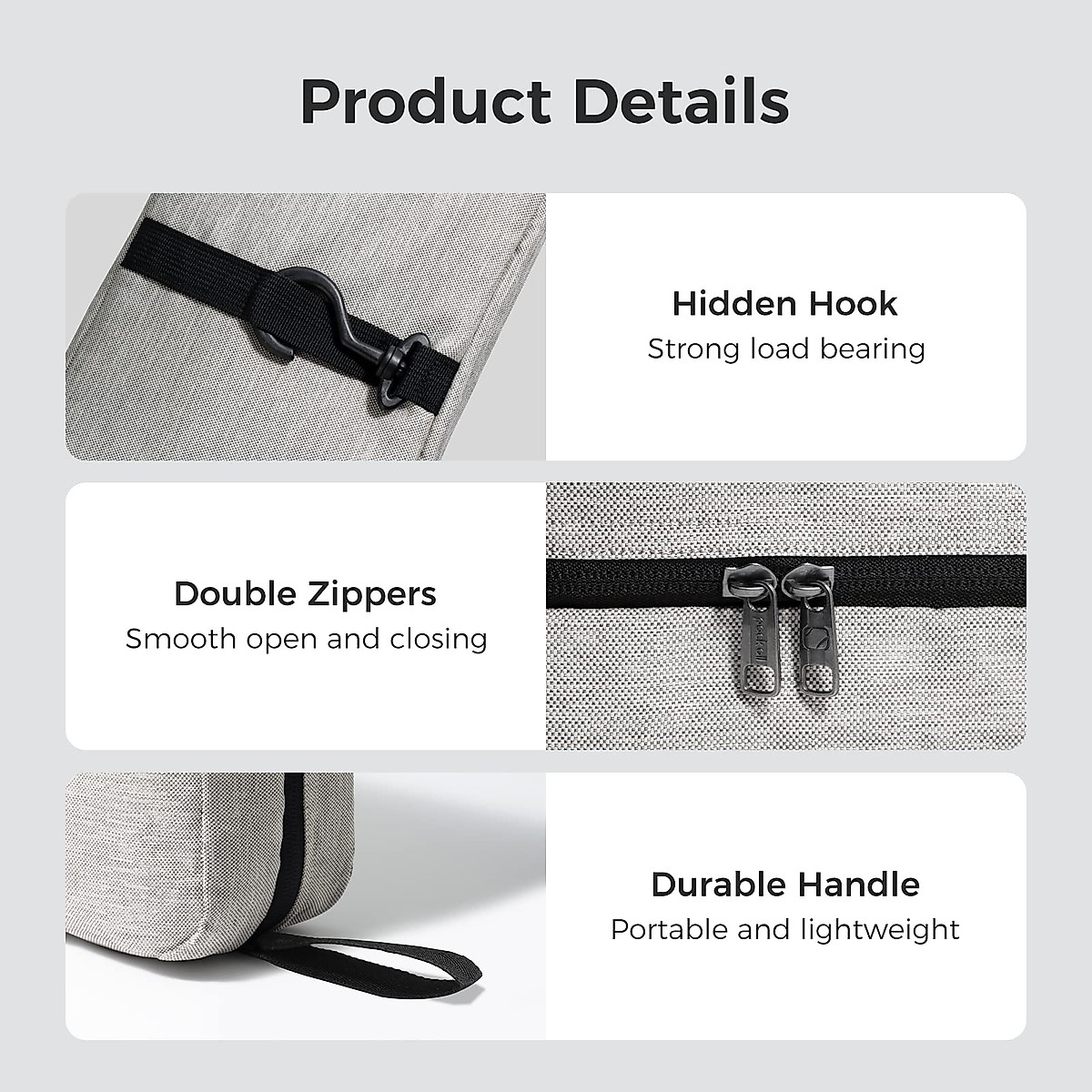 pack all Hanging Travel Toiletry Bag, Water Resistant Travel Bag, Portable Toiletry Shaver, Separation of Wet and Dry, for Women and Men (White)