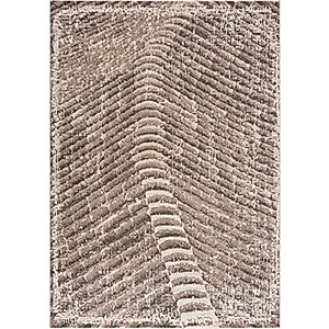 Abani Rugs Contemporary Sand Dunes Area Rug - Modern 6’ x 9’ Blue & Beige Premium No-Shed Under Table Area Rug