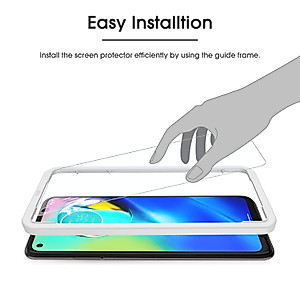 OMOTON [3 Pack Screen Protector for Moto G Power 2020 - Tempered glass/Alignment Frame/Anti Scratch Screen Protector for Motorola Moto G Power 6.4 inch (Not for 2021 Version)