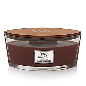 WoodWick Ellipse Scented Candle, Smoked Walnut & Maple, 16oz | Up to 50 Hours Burn Time