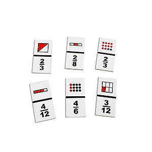 LEARNING ADVANTAGE The Original Fraction Dominoes - 49 Dominoes - Math Manipulative for Kids - Equate, Add and Subtract Fractions