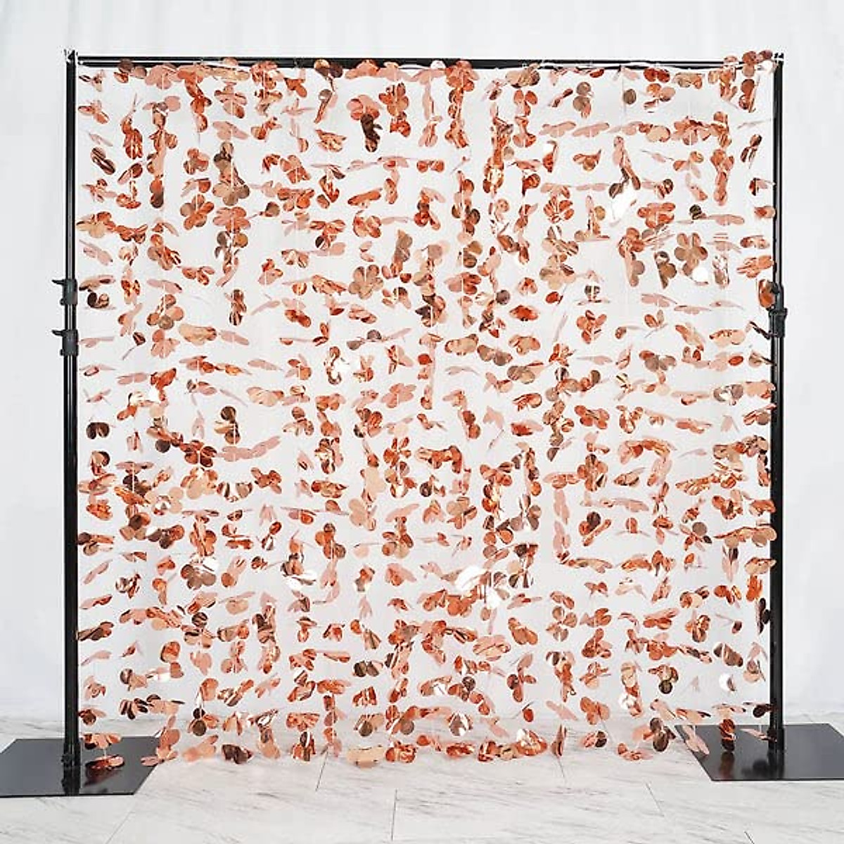 Efavormart 6 ft x 6 ft Flower Garland Backdrop Curtain for Wedding Birthday Party Banquet Event Decoration - Rose Gold