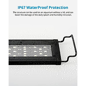 NICREW SkyLED Plus Aquarium Plant Light, Freshwater Fish Tank Light with Ramp Up and Dim Down, Spectrum Adjustable and Lighting Schedule Programmable with Controller, 18-24 Inches, 18 Watts
