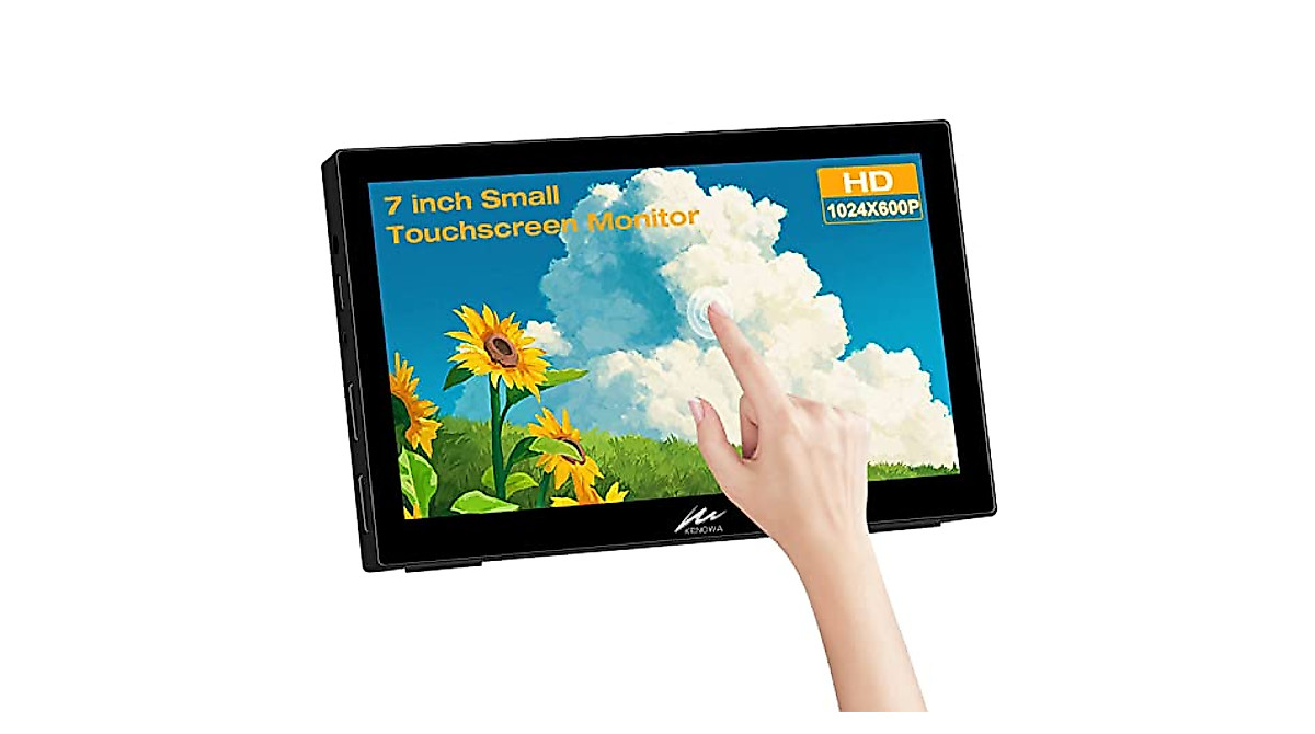 Kenowa Portable Monitor Touchscreen, 7 inch Small Monitor HD 1024x600 ...