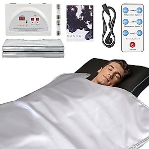 InLoveArts Far Infrared Sauna Blanket for Home Detoxification - Portable Infrared Sauna Silver, at Home Sauna Full Body Higher Dose Infrared Sauna Blanket, Relax Your Body and Mind