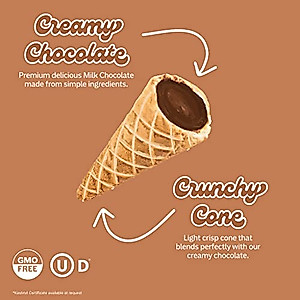 Muddy Bites Waffle Cone Snacks Chocolate Filled Bite Sized Cones (Pack of 5)