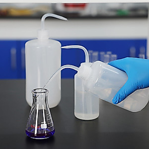 stonylab Chemical Wash Bottle, 2-Pack Plastic Safety Lab Squeeze Wash Bottle, LDPE with Narrow Mouth, 1000 ml / 2 Bottle