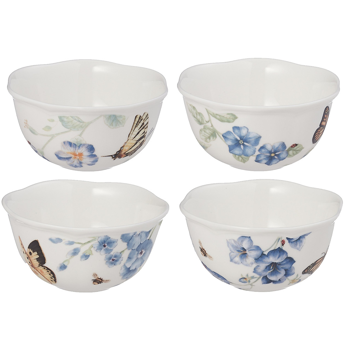 Lenox 833415 Butterfly Meadow Blue 4-Piece Dessert Bowl Set