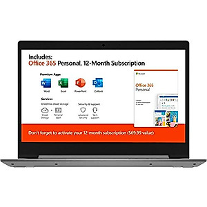 Lenovo 2020 IdeaPad 14" Laptop Computer, AMD A6-9220e 1.6GHz, 4GB Memory, 64GB eMMC Flash Memory, AMD Radeon R4, AC WiFi, Microsoft Office 365, 2 Year Warranty, Gray, Windows 10 Home