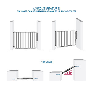 Cardinal Gates SS30OD Outdoor Baby Gate for Stairs - Adjustable Outdoor Dog Gate - Aluminum Safety Gate for Kids & Pets - Can be Installed at Angles - 27 to 42.5 Inches Wide - Brown