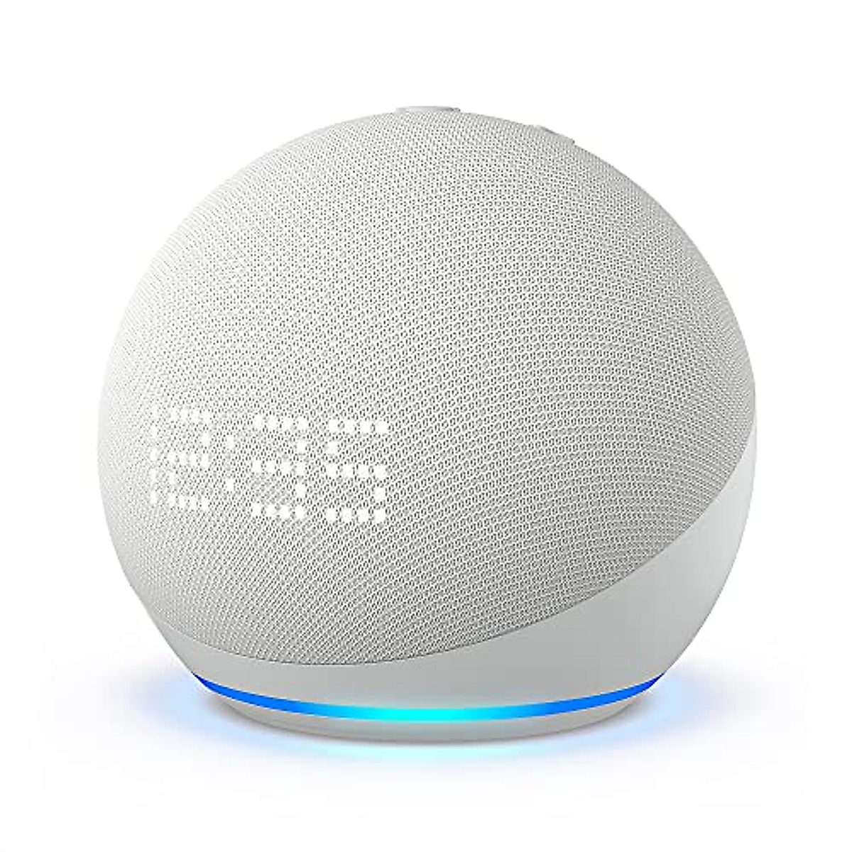 All-new Echo Dot (5th Gen, 2022 release) with clock Bundle. Includes Echo Dot (5th Gen, 2022 release) with clock | Glacier White & the Made For Amazon Wall Mount | White