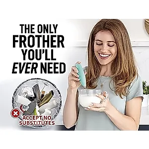 Zulay Powerful Milk Frother Handheld Foam Maker for Lattes - Whisk Drink Mixer for Coffee, Mini Foamer for Cappuccino, Frappe, Matcha, Hot Chocolate by Milk Boss (Fresh Mint)