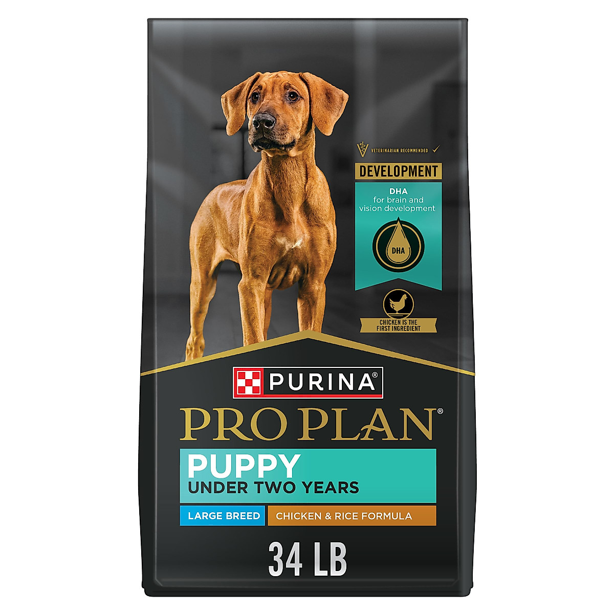 Purina Pro Plan Large Breed Dry Puppy Food, Chicken and Rice Formula - 34 lb. Bag