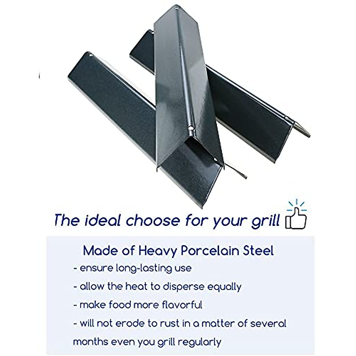 Utheer 7635 Flavorizer Bars 15.3 inch for Weber Spirit I & II 200 Series (2 Burners), Spirit E210 E220 S210 S220 with Front Control Knobs, Grill Replacement Parts for Weber 16 GA ​Porcelain Heat Plate